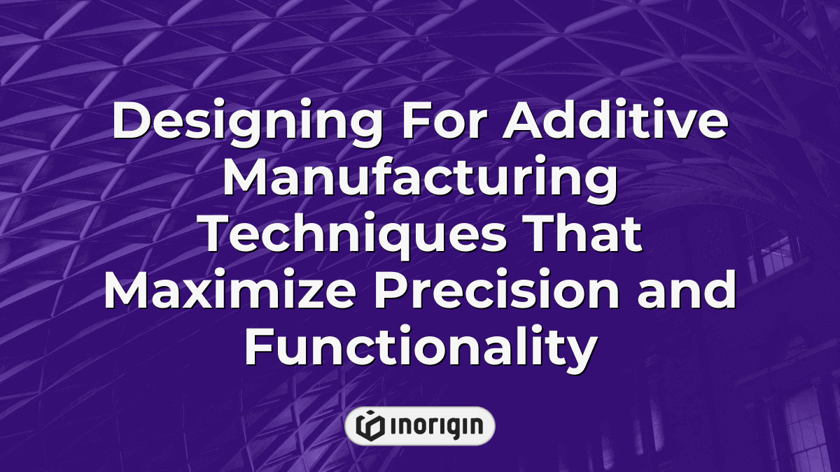 Designing For Additive Manufacturing Techniques That Maximize Precision ...