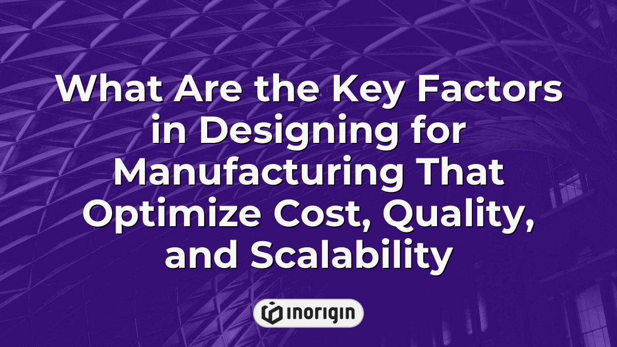 What Are The Key Factors In Designing For Manufacturing That Optimize ...